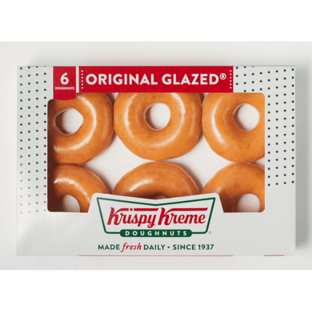 Krispy Kreme Original Glazed Donuts, Fresh Daily, 6 Count, 9.9 oz ...