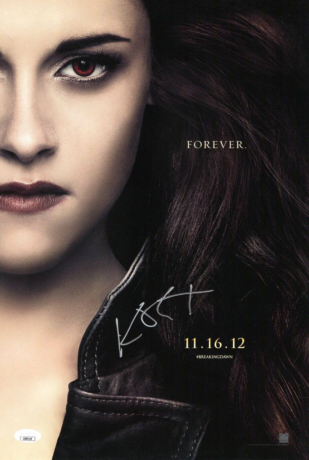 Kristen Stewart Signed Autograph 11X17 Poster Twilight Breaking Dawn ...