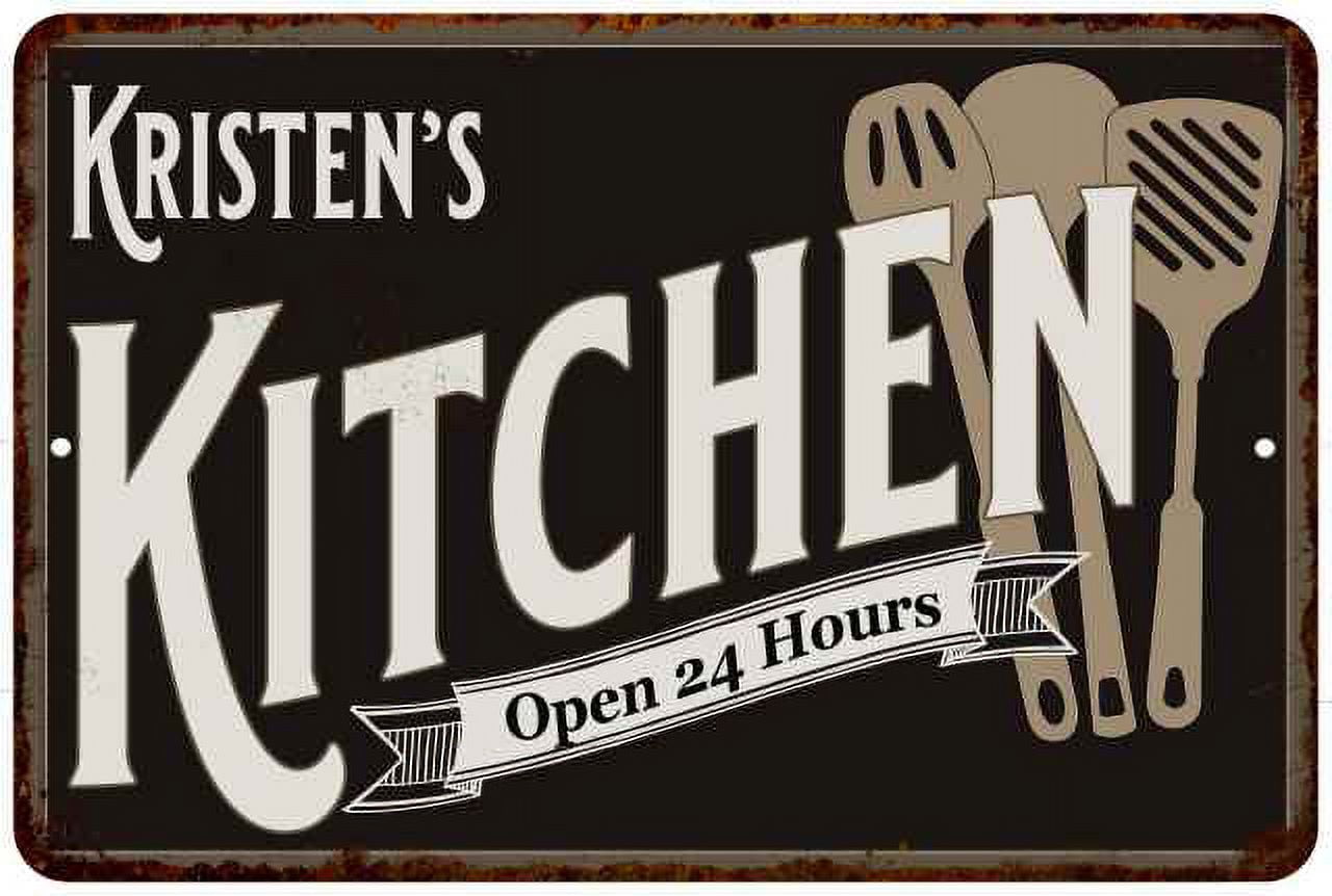 Kristen's Kitchen Sign Metal Wall 8 x 12 High Gloss Metal 208120019197 ...