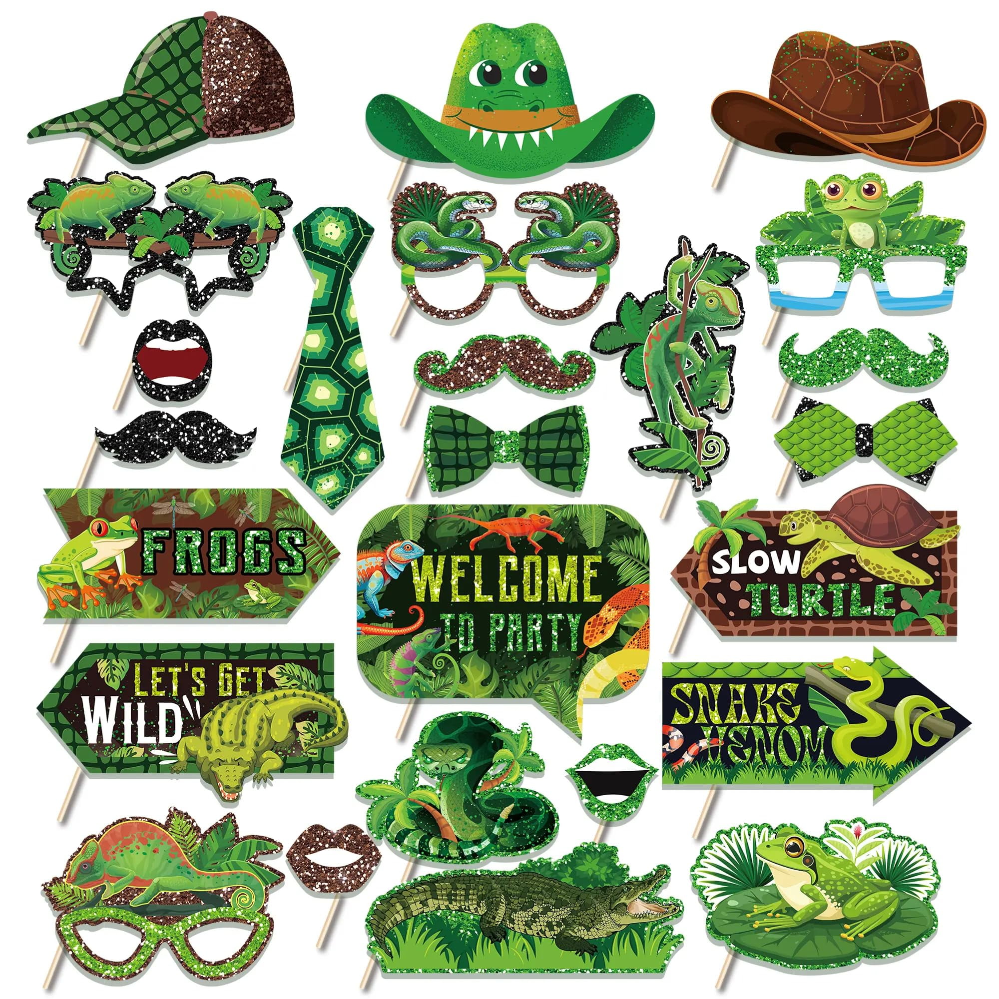Kristin Paradise 25Pcs PriNst Frog Photo Booth Props with Stick ...