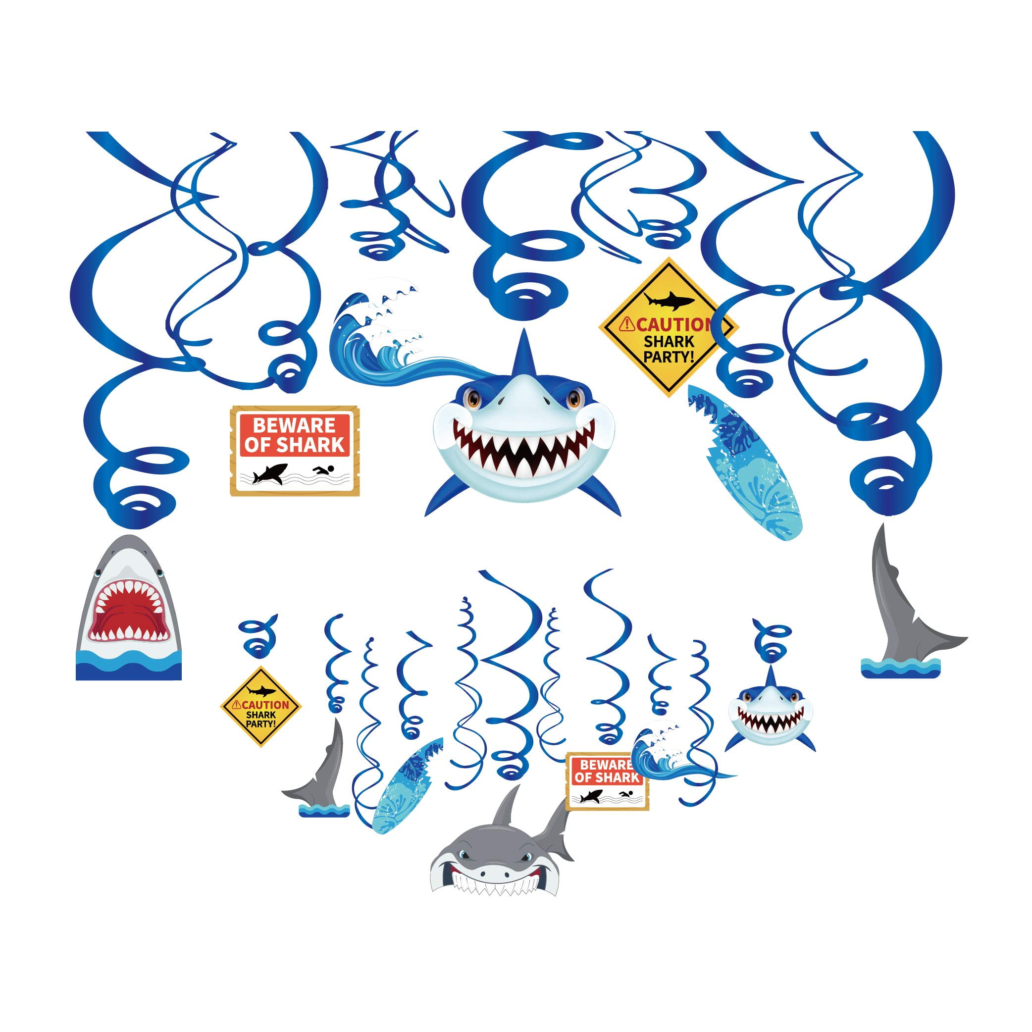 Kristin Paradise 30Ct Shark Hanging Swirl Decorations, Under BSL1 The ...