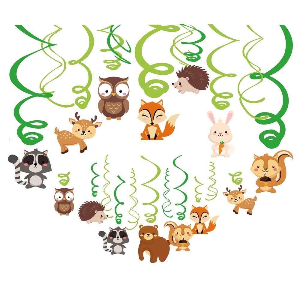 Kristin Paradise 30Ct Woodland DHF10 Animals Hanging Swirl Decorations ...