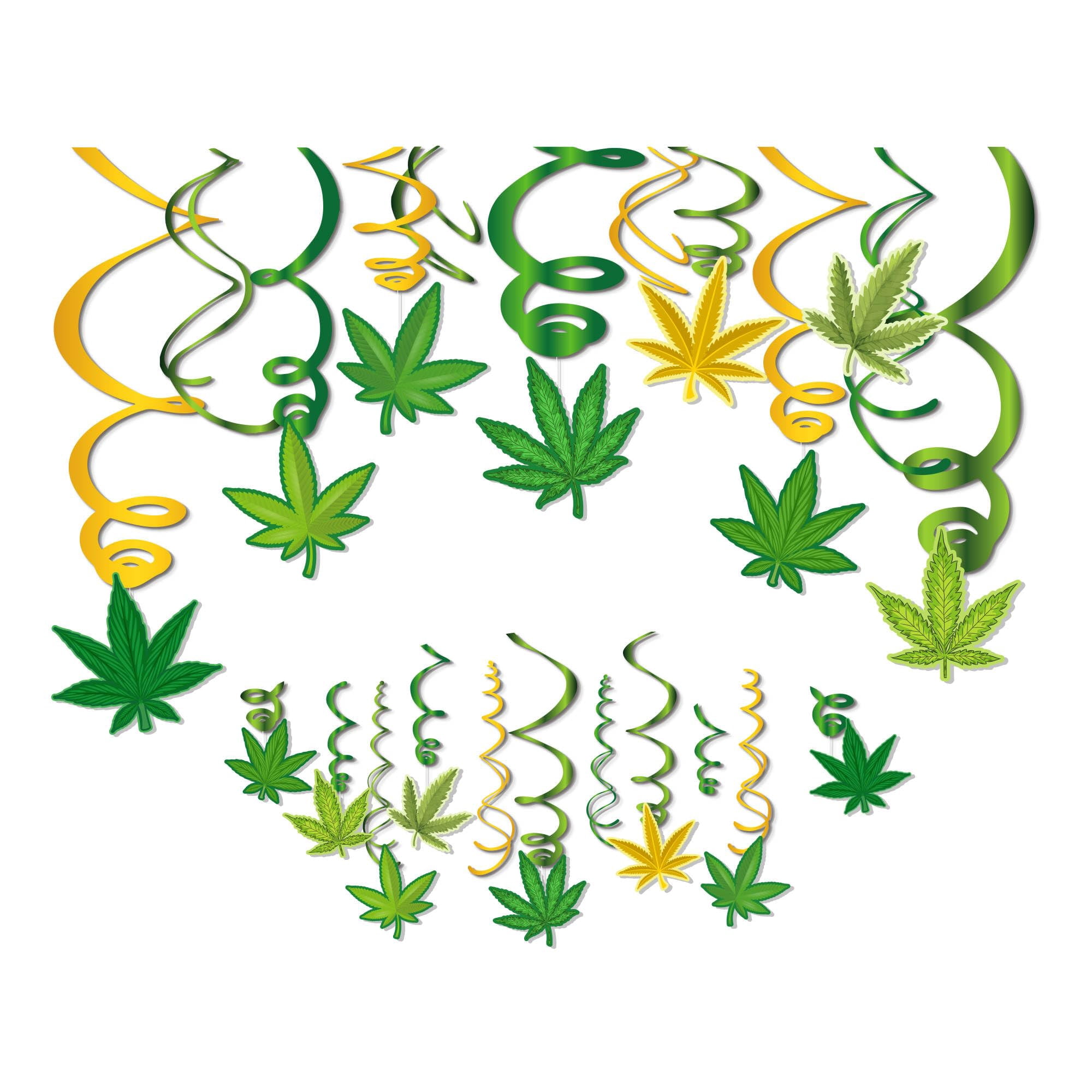 Kristin Paradise 30CtTRDN Green Leaf Hanging Swirl Decorations, Paper ...