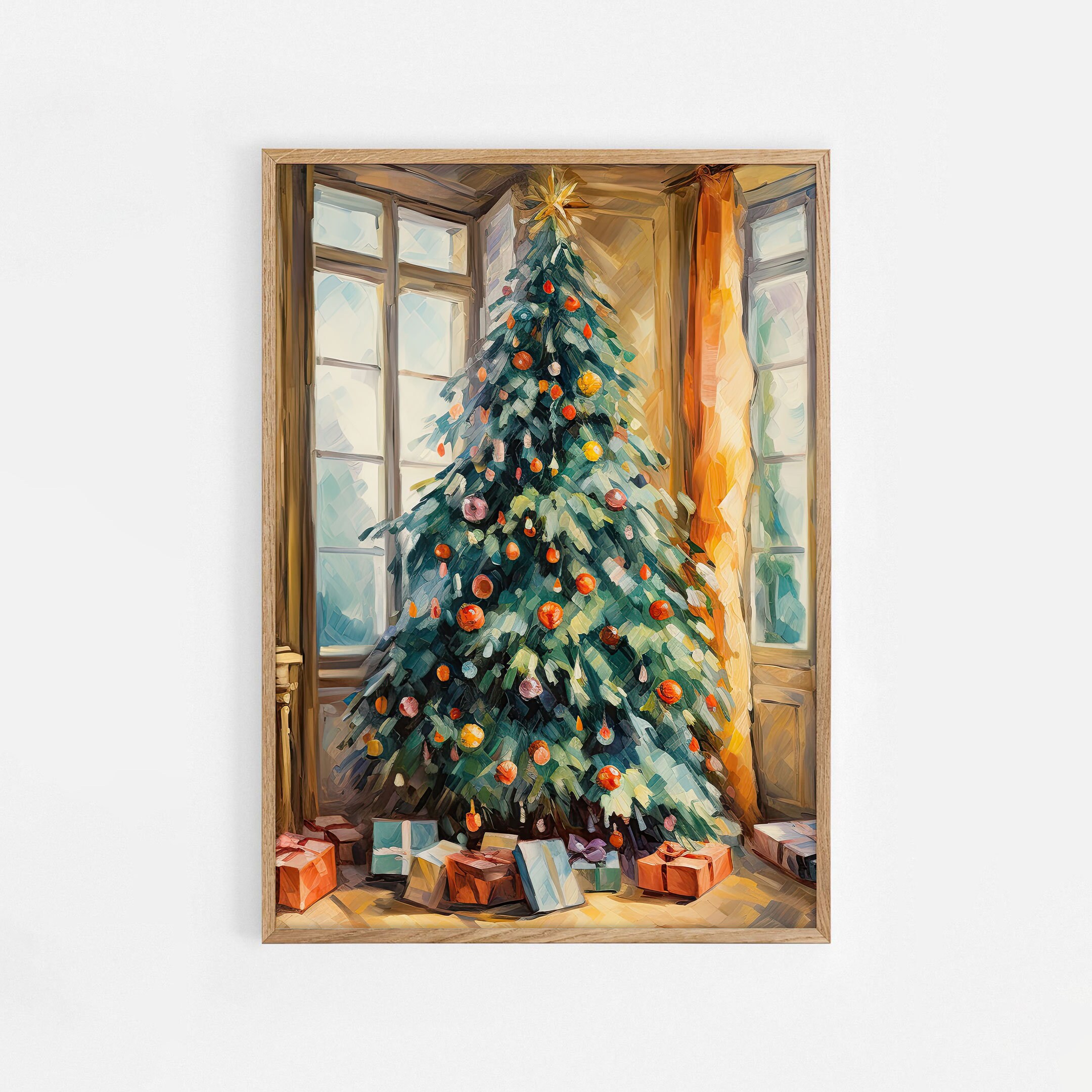 Kristmas Tree Print, Vintage Kristmas, Winter Wall Art, Antique Art ...