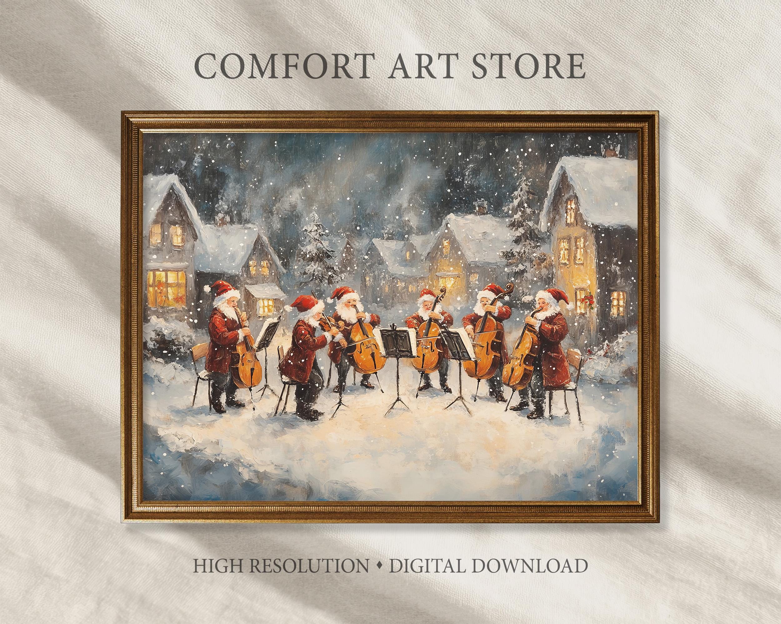 Kristmas Wall Art Print Vintage Kristmas Village Print Musical Band ...