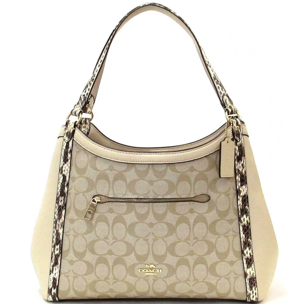 Coach Kristy Snakeskin Leather Triple Compartment Shoulder Bag ...