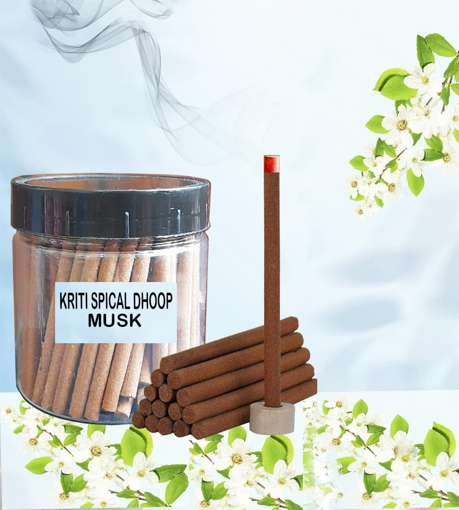 Kriti Creations Special Bambooless Incense Sticks Musk Dhoop Sticks for Pooja Long Lasting ...