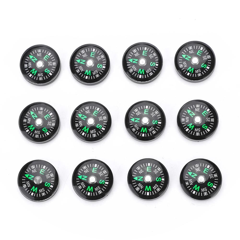 Fyydes Mini Compass, 20mm 12pcs Pocket Oil Filled Compass for Hiking ...