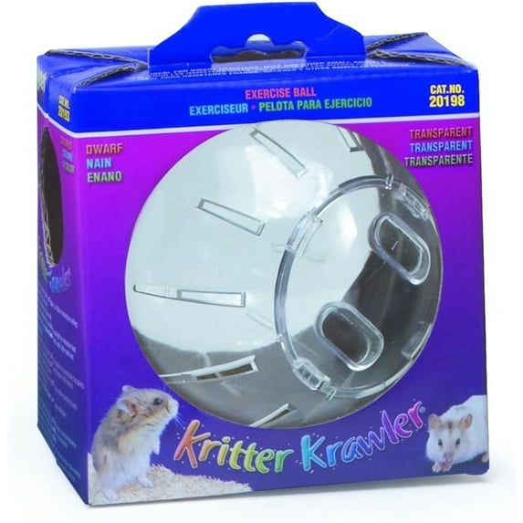 Kritter Krawler Mini 5-Inch Clear Plastic Exercise Ball for Dwarf ...
