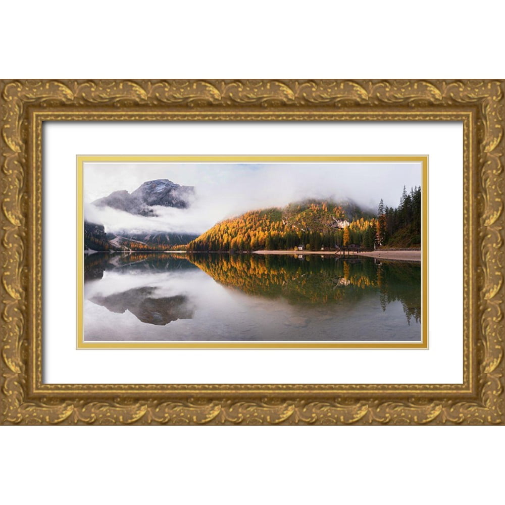 Krivec, Ales 18x11 Gold Ornate Wood Framed with Double Matting Museum Art Print Titled - Lake ...