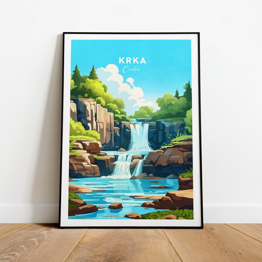 Krka Traditional Travel Print - Croatia, Croatia Poster, Krka Print ...