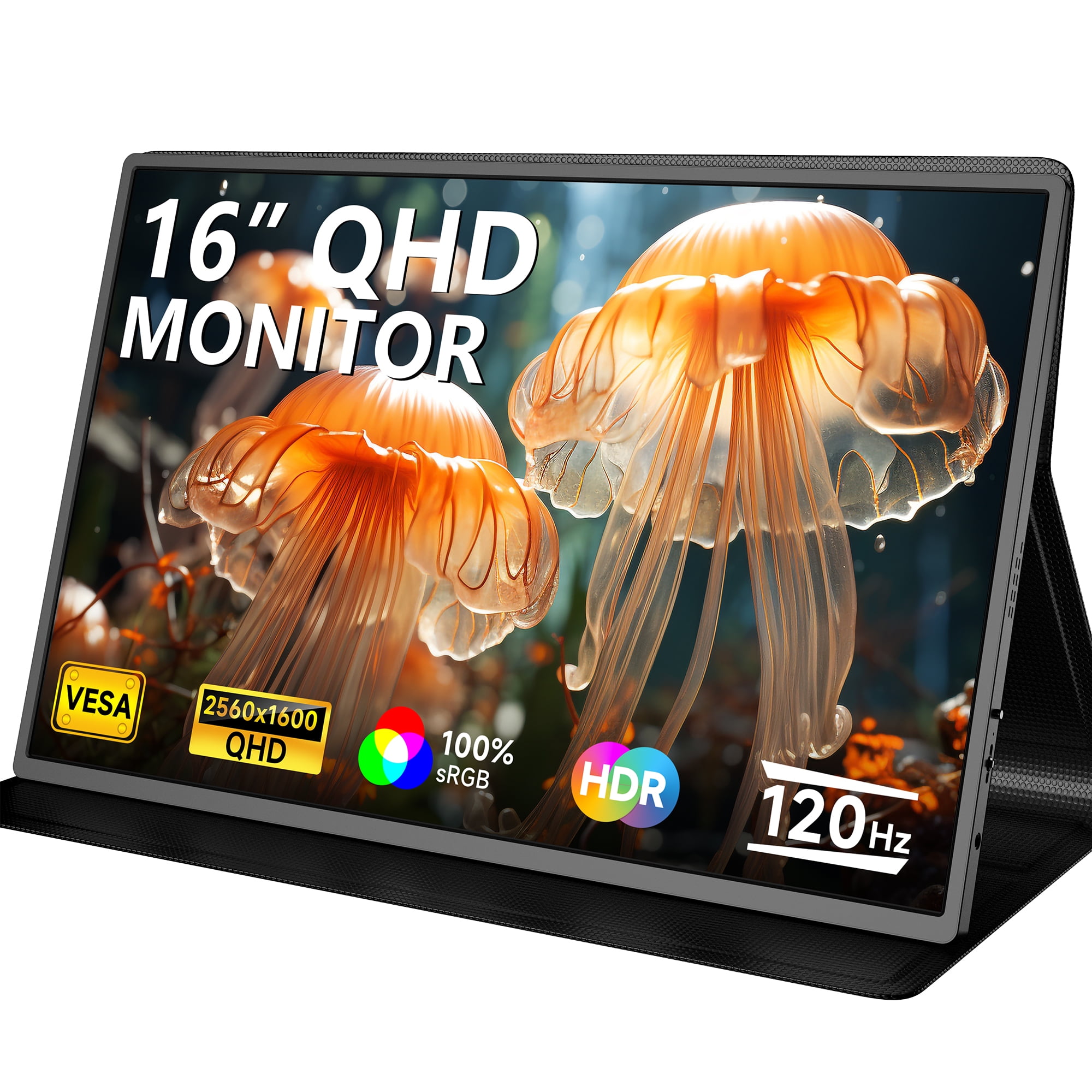 Krocisen 16" Portable 2.5K QHD IPS Gaming Monitor 120Hz 2560x1600 with ...