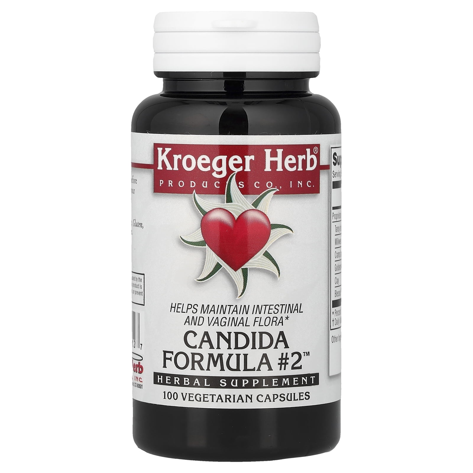 Kroeger Herb Candida Formula No.2 - 100 Capsules - Walmart.com