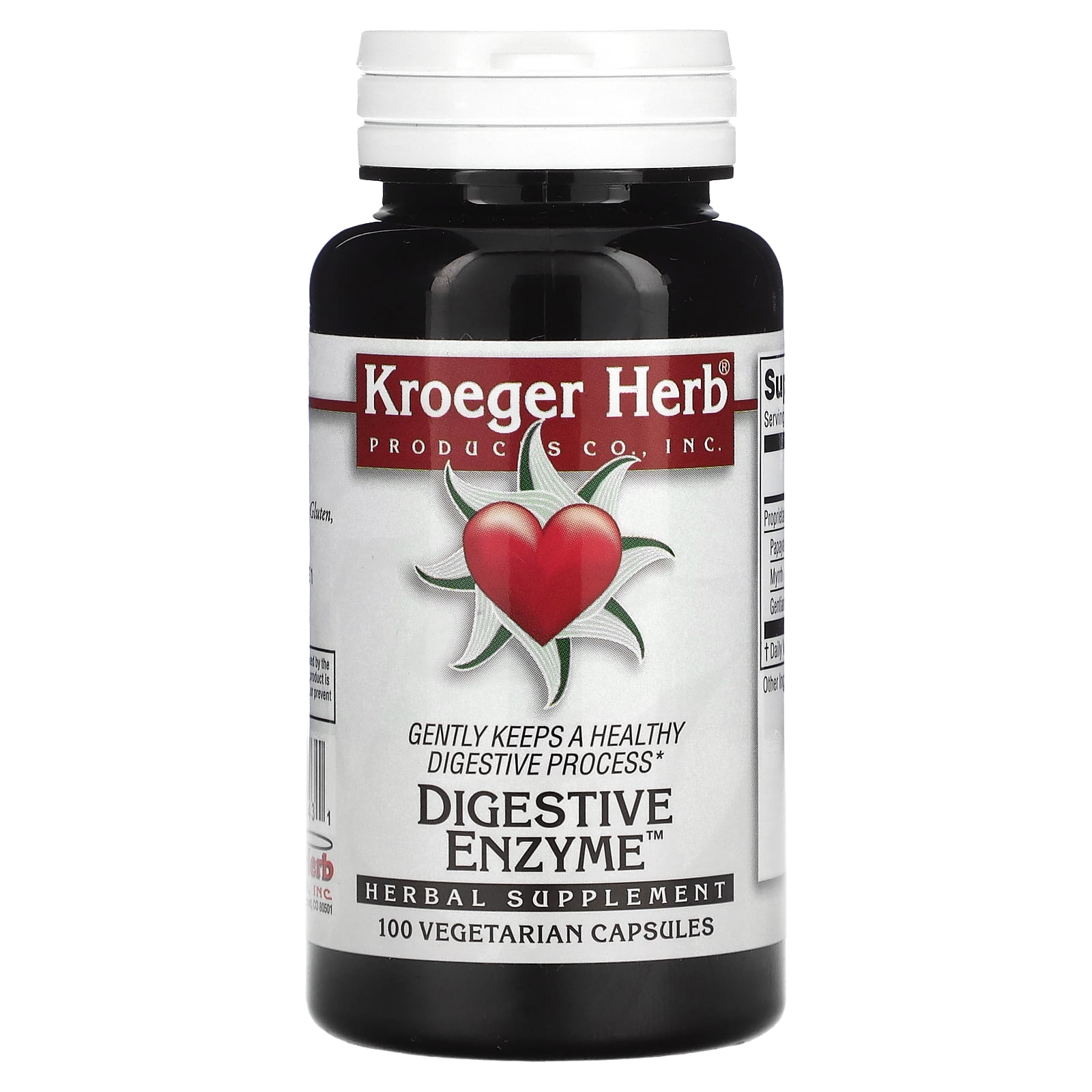 Kroeger Herb Co Digestive Enzyme, 100 Vegetarian Capsules - Walmart.com