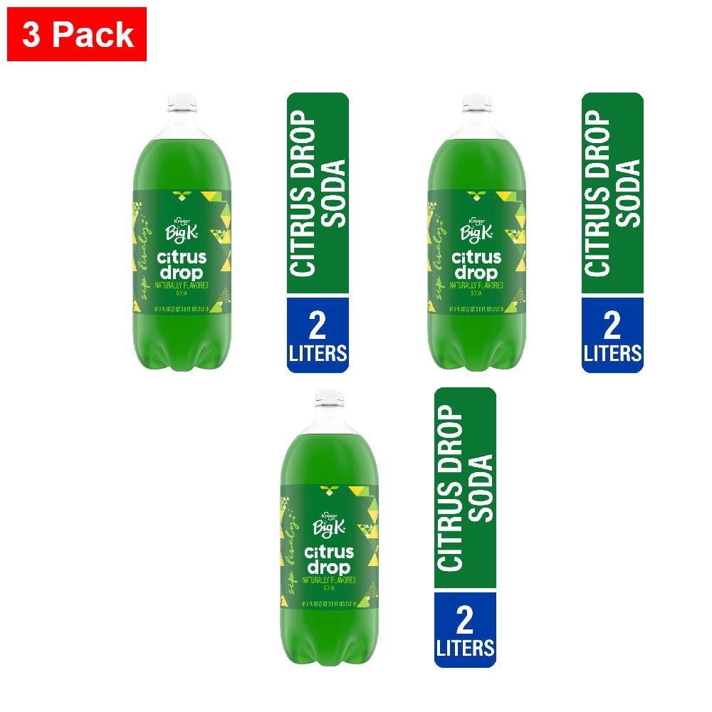Kroger Big K Citrus Drop Soda Bottle 2 liter - 3 Pack - Walmart.com