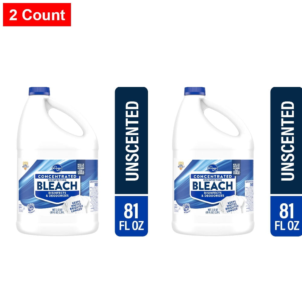 Kroger Concentrated Disinfecting Bleach 81 fl oz - 2 count - Walmart.com
