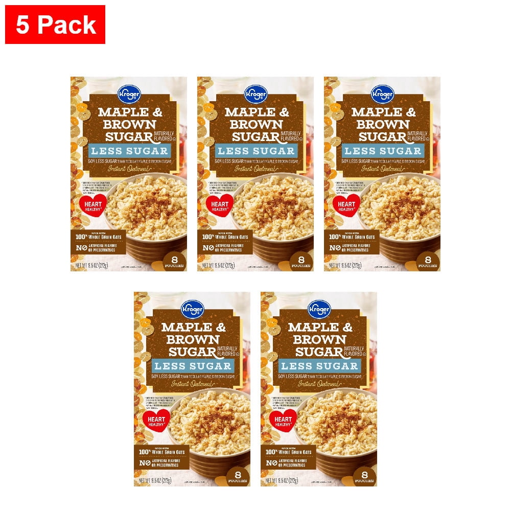 Kroger Maple & Brown Sugar Less Sugar Instant Oatmeal 8 ct - 5 Pack ...