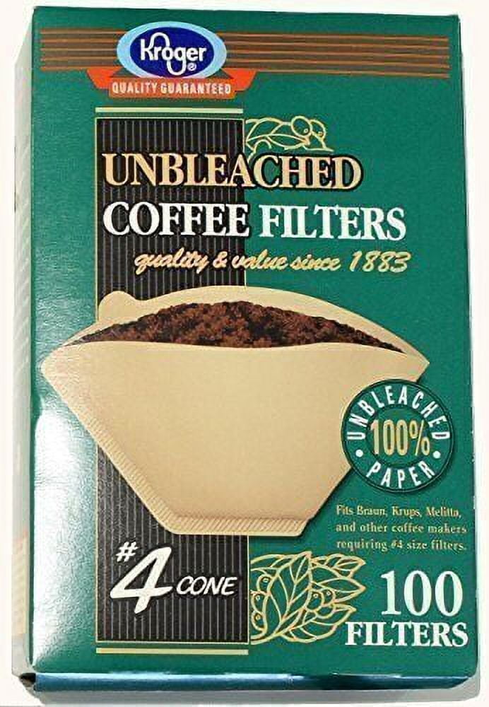 Kroger Unbleached Coffee Filters #4 Cone 100 Count - Walmart.com
