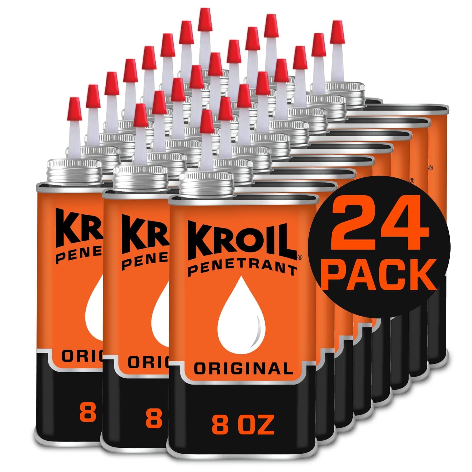 Kroil Original Penetrating Oil (Drip-8oz Can-Case of 24), Penetrant for ...