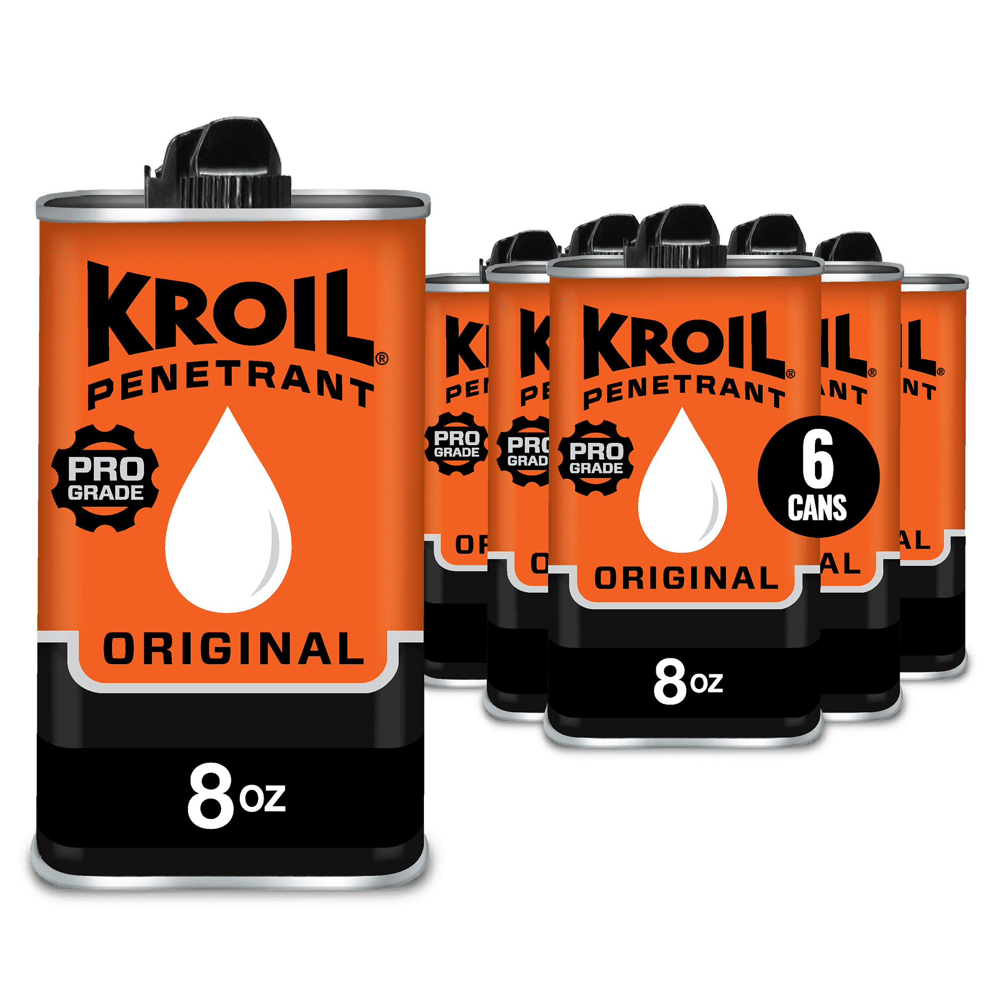 Kroil Original Penetrating Oil (Drip-8oz Can-Case of 6), Penetrant for ...