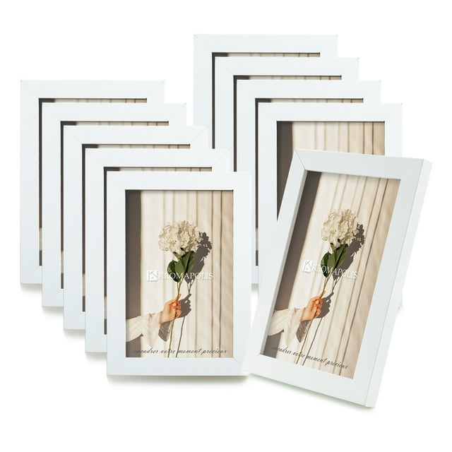 Kromapolis 4x6 Picture Frame Set of 10, Photo Frame with HD Plexiglass ...