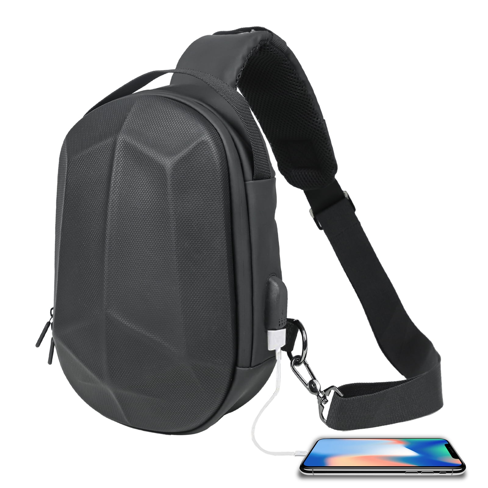 Krone Kalpasmos Small Hard Shell Sling Bag for Men and Women - Crossbody Backpack for Teenagers ...