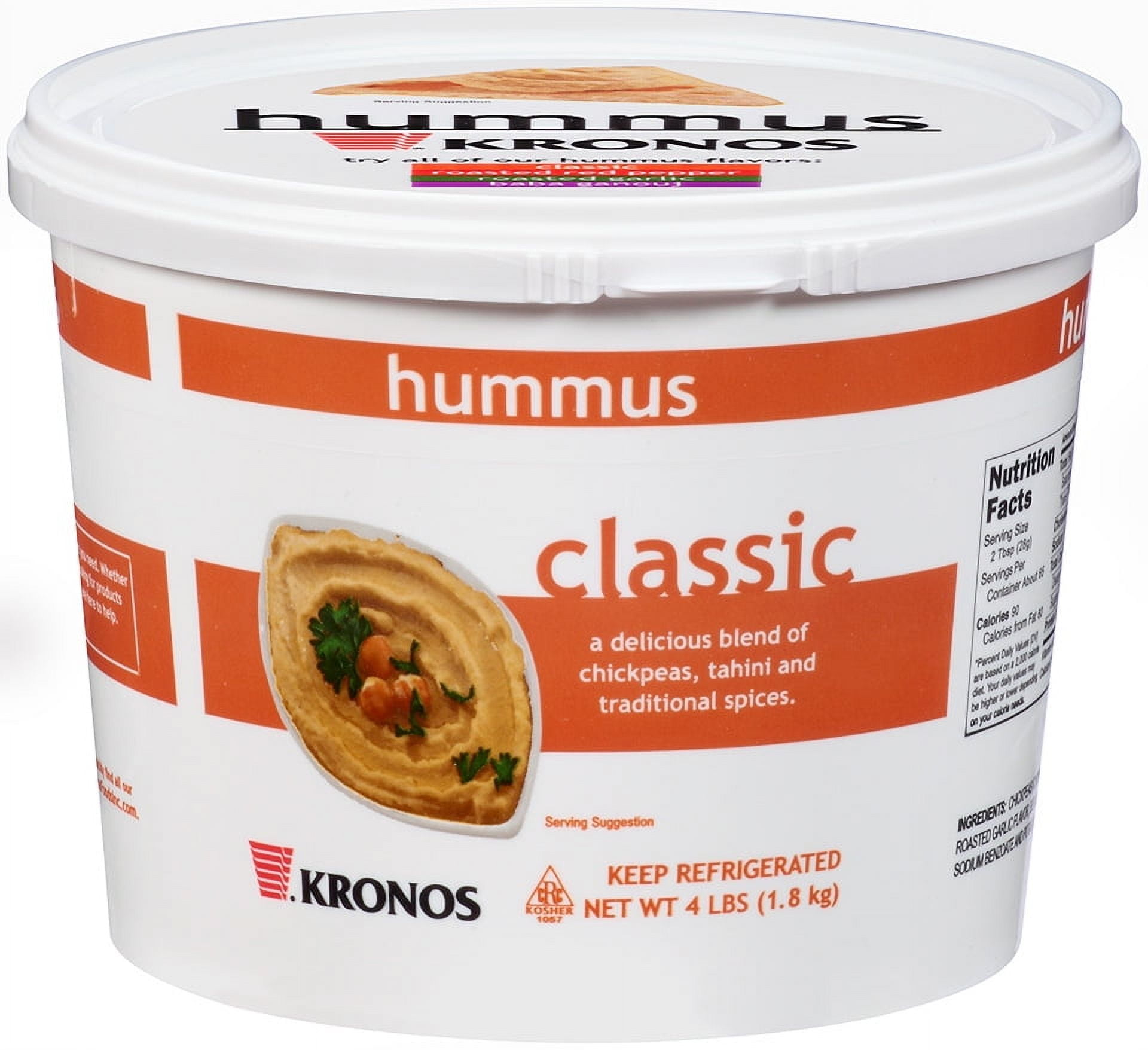 Kronos Classic Hummus, 4 pound -- 2 per case - Walmart.com