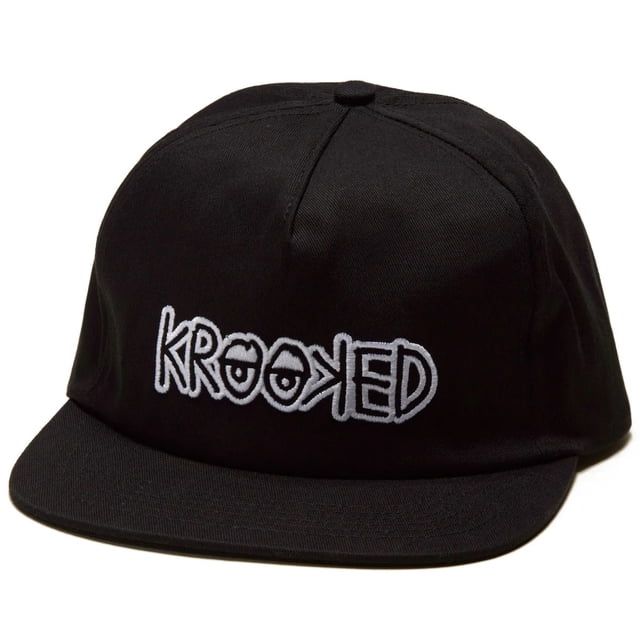Krooked Eyes Logo Hat Black White Snapback - Walmart.com