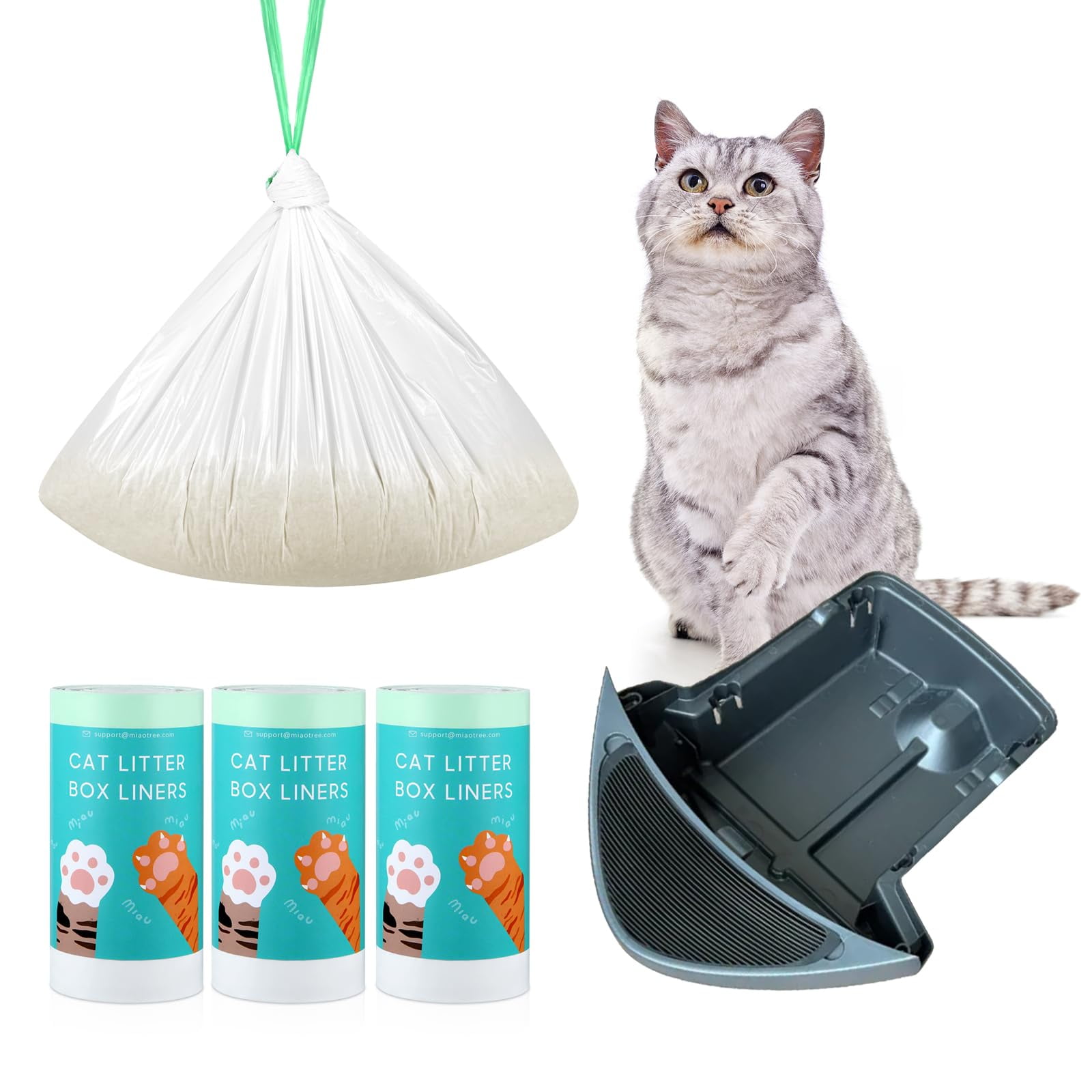 KropBom 60 Count Waste Drawer Liners Bags Compatible with Litter Box ...