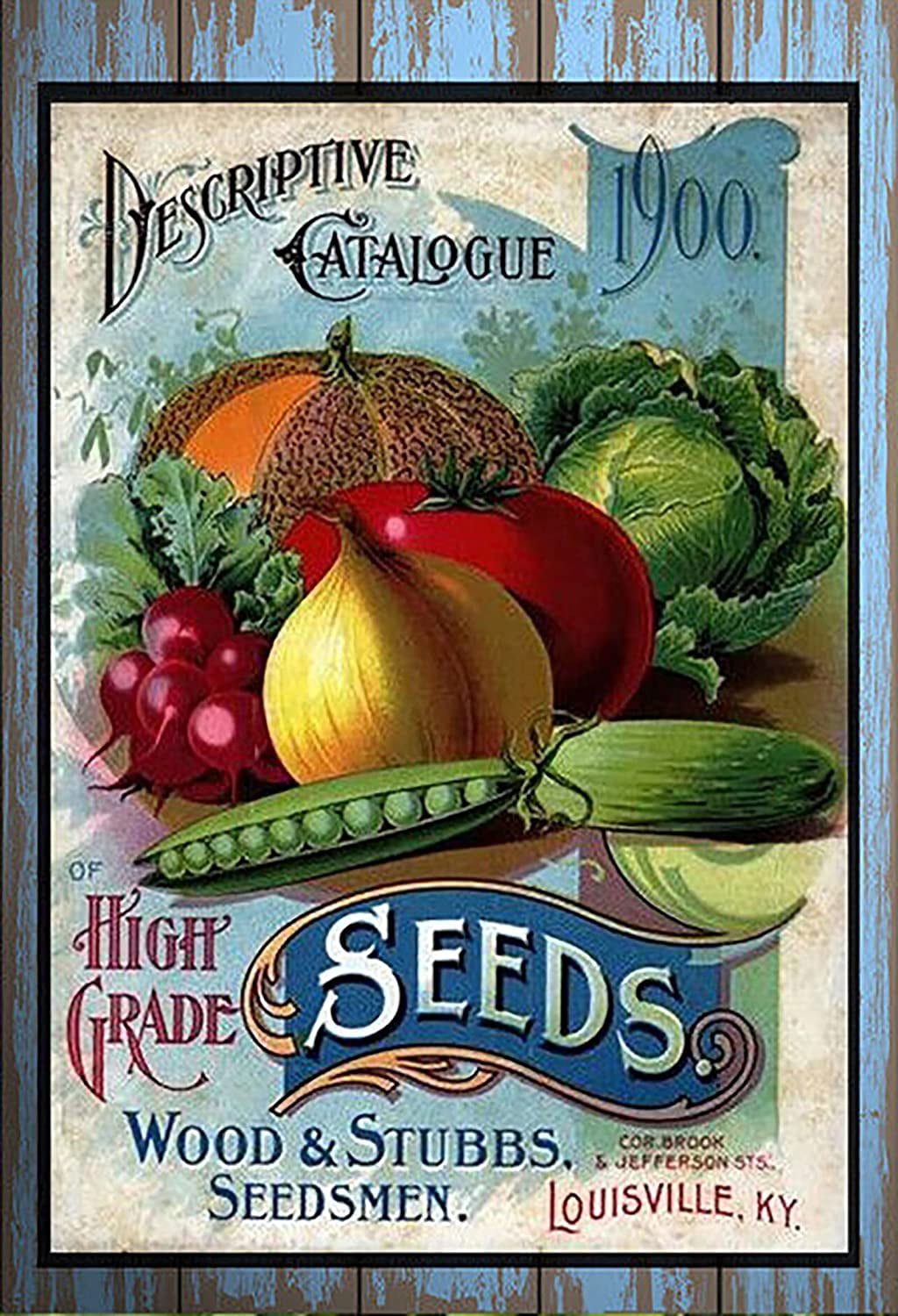 Krouterebs 1900 Seed Catalog Vintage Style Metal Tin Sign Home,Living ...
