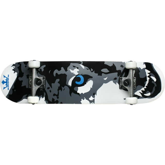 Krown Beginner's Rookie Wolf Complete Skateboard with 7-Ply Canadian ...