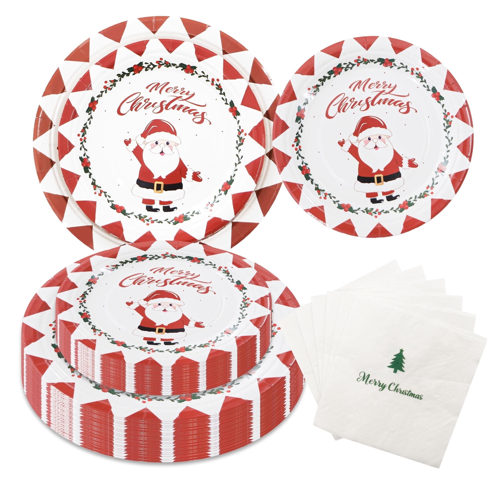 Kroyicegears 75 Pcs Christmas Paper Plates Set for Party, Holiday ...