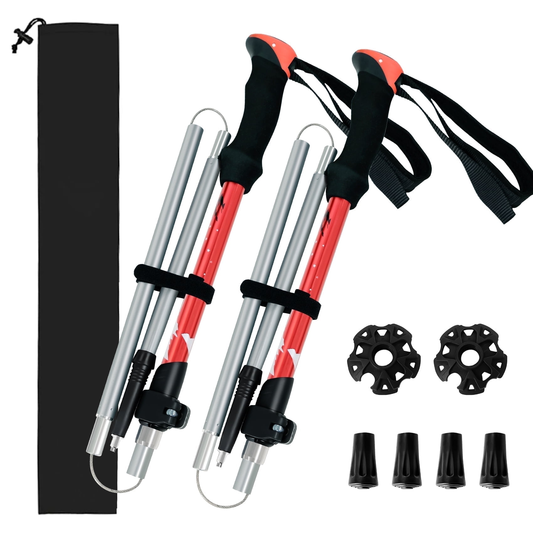 Kroyicegears Collapsible Trekking Poles for Hiking - 2 Pack Collapsible ...