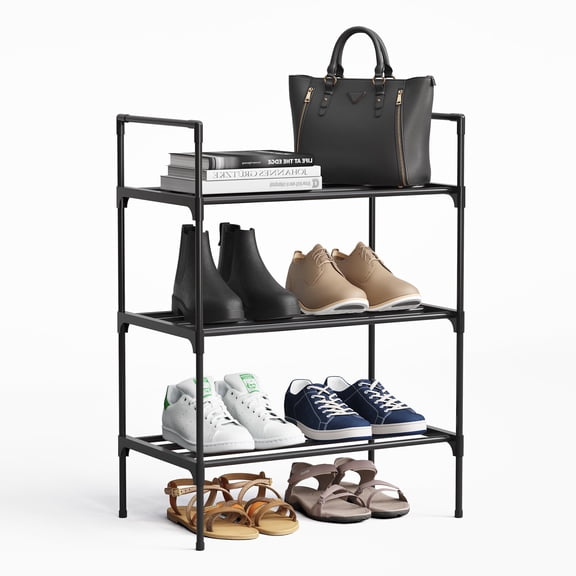 6-Tier Shoe Rack Organizer, Space-Saving Stackable Shoe Shelf for ...