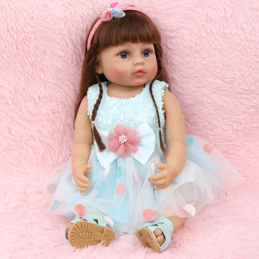 Krt22 Inch Doll Set Children'S Toy Single Simulation Cute Blue Polka ...