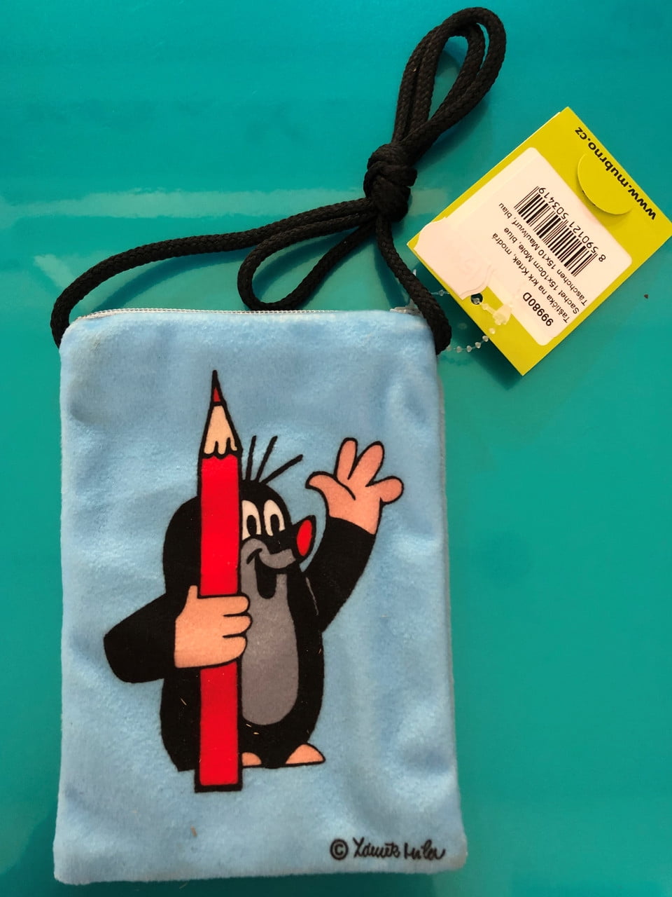 Krtek - Mole sachet 15x10cm, blue / Taštička na krk Krtek 15x10cm ...
