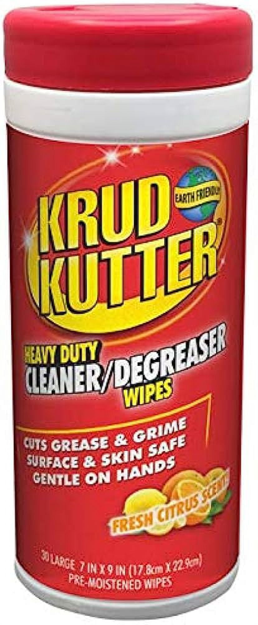 Krud Kutter 346527 Heavy Duty Cleaner/Degreaser Wipes, Fresh Citrus (30 Count) - Walmart.com