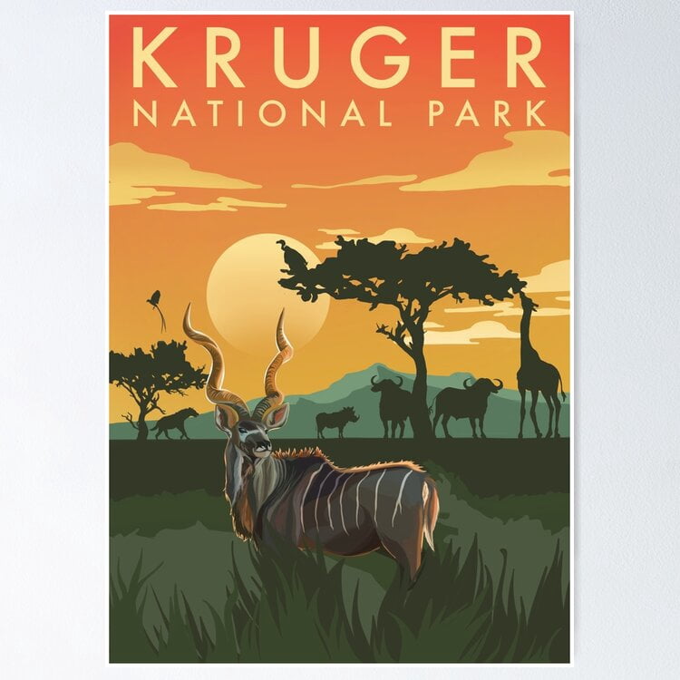 Kruger National Park UNFRAMED Poster, 18x24 - Walmart.com