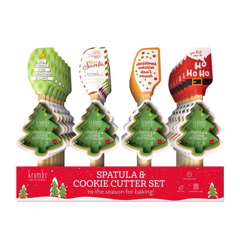 Krumbs Kitchen 6041702 Spatula Christmas Cookie Cutter Set, Multi Color ...