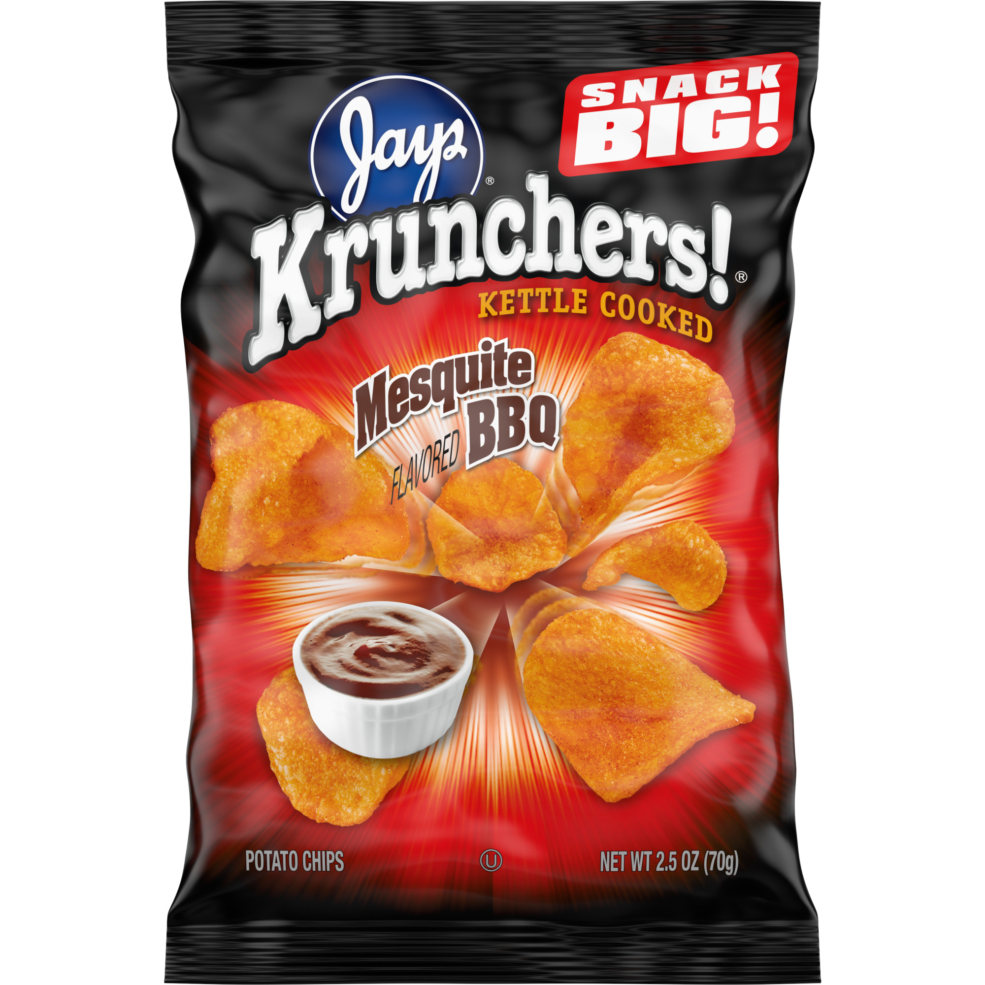 Kruncher's! Kettle Cooked Potato Chips, Mesquite BBQ Flavored Chips, 2.5 oz Bag - Walmart.com