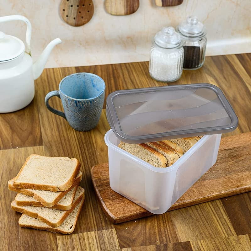 Krupanidhi Bread Box Fridge Storage Plastic ContainerAirtight Leakproof ...