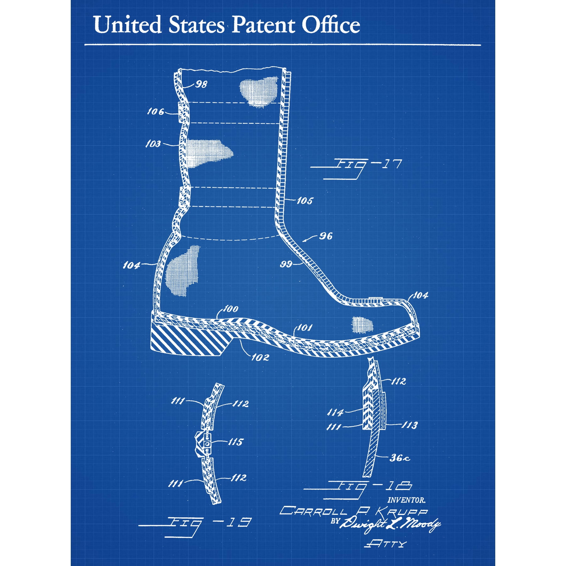 Krupp Goodrich High Altitude Flight Suit Boot 1960 Patent Extra Large ...