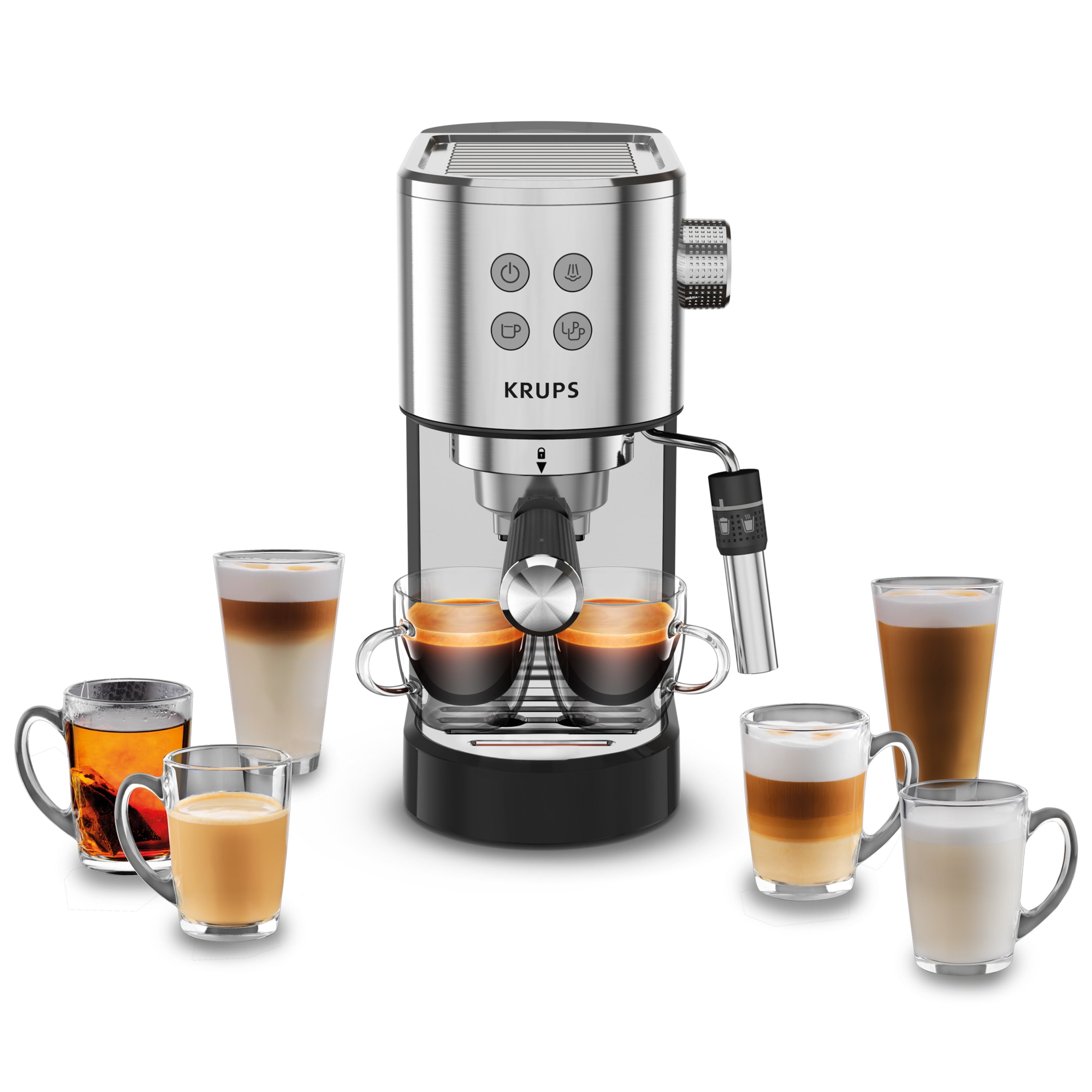 KRUPS Divine Electric Coffee Machine, Compact Espresso Maker, Stainless ...