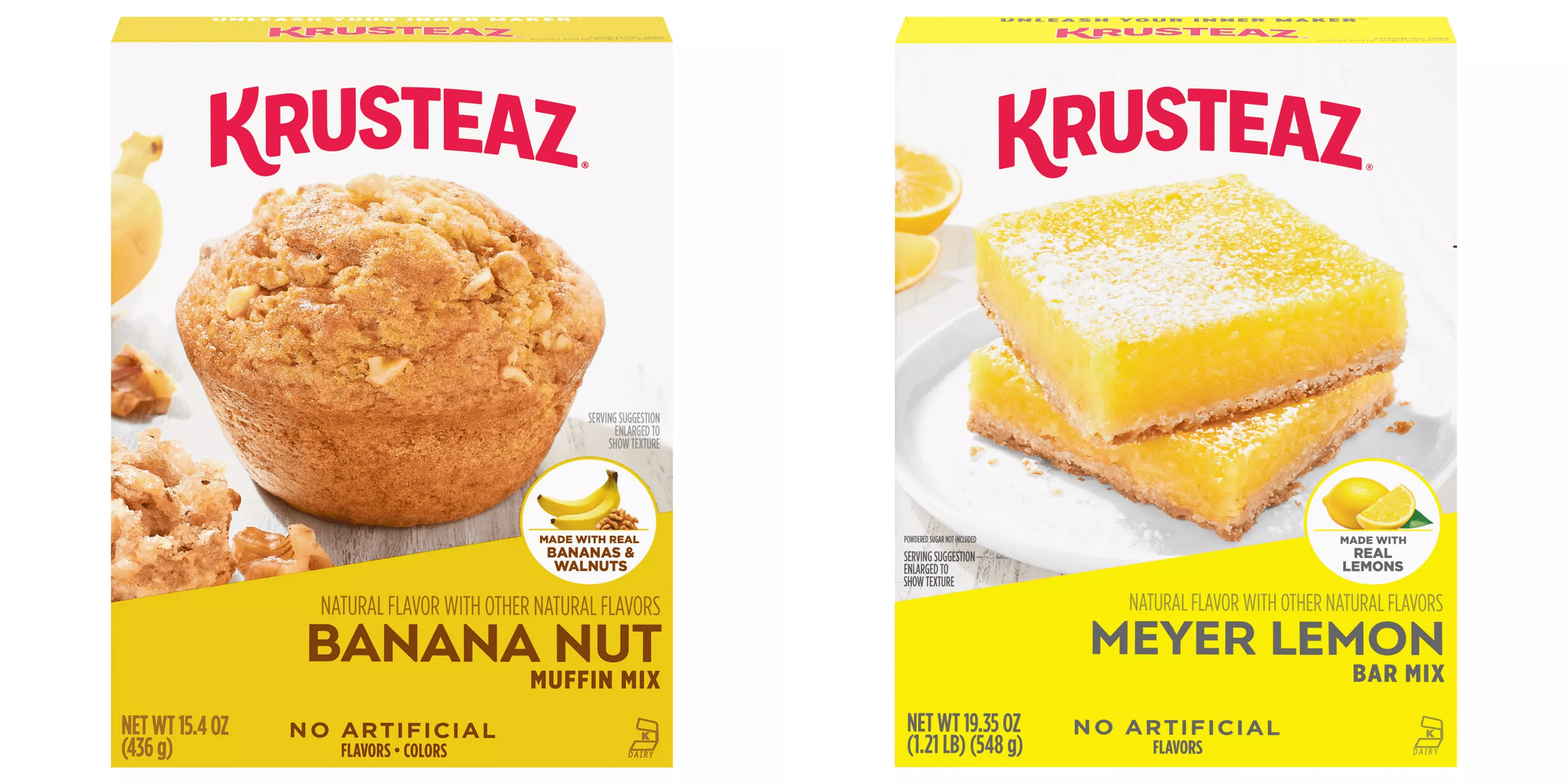 Krusteaz Banana Nut Muffin Mix, 15.4 oz&Krusteaz Meyer Lemon Bar Mix ...