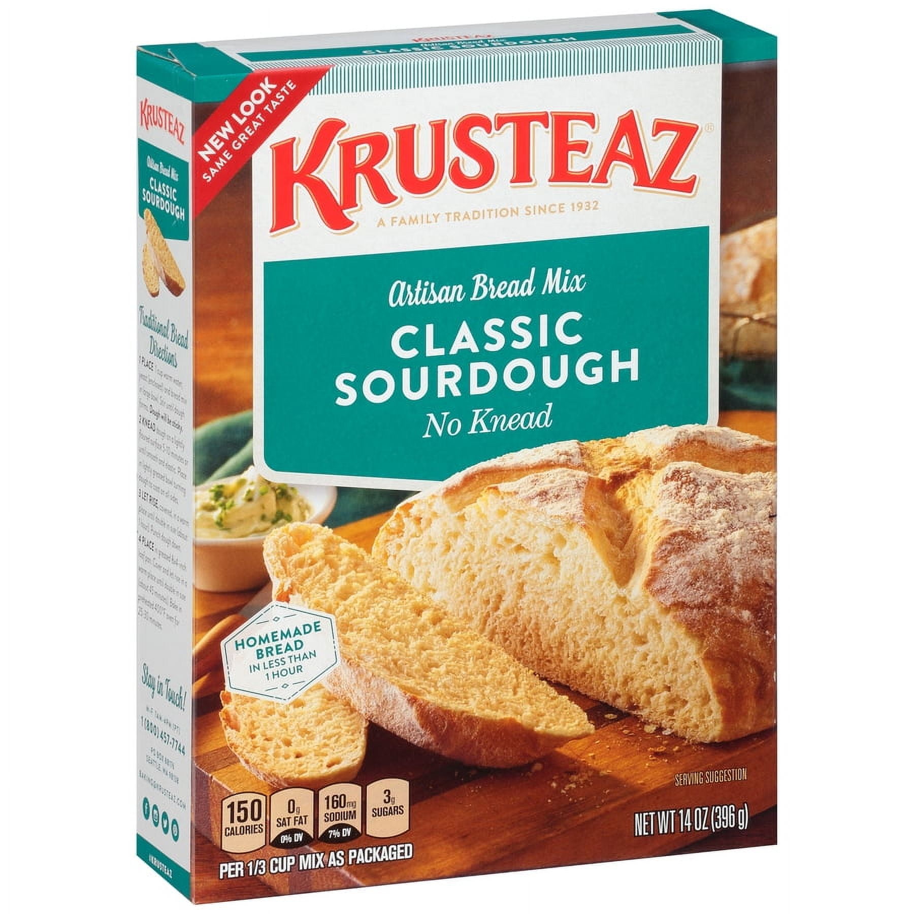Krusteaz Sourdough Bread Mix, No Knead, Quick Oven Bake, Single Pack ...