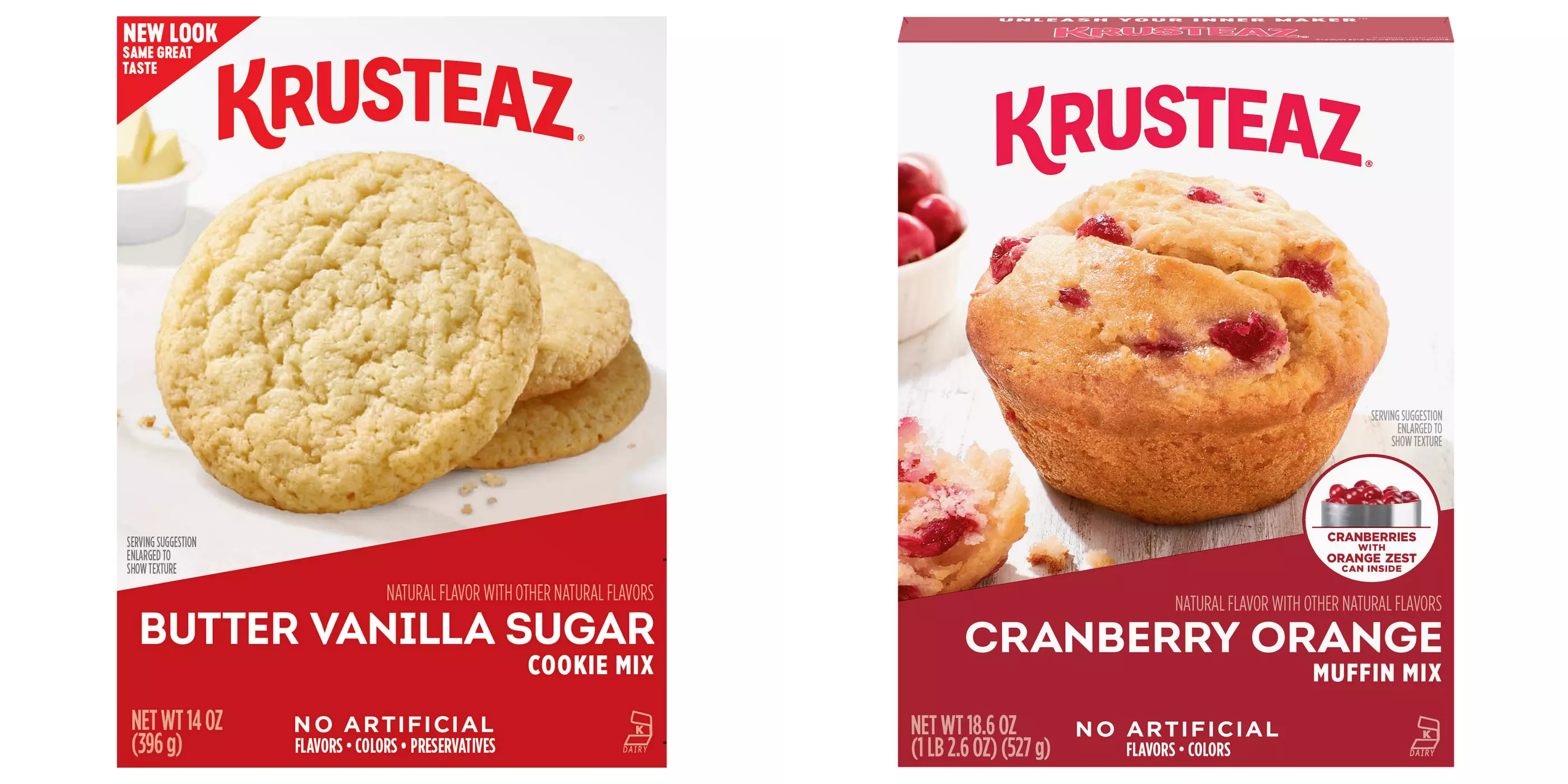 Krusteaz Butter Vanilla Sugar Cookie Mix, 14 oz&Krusteaz Cranberry ...