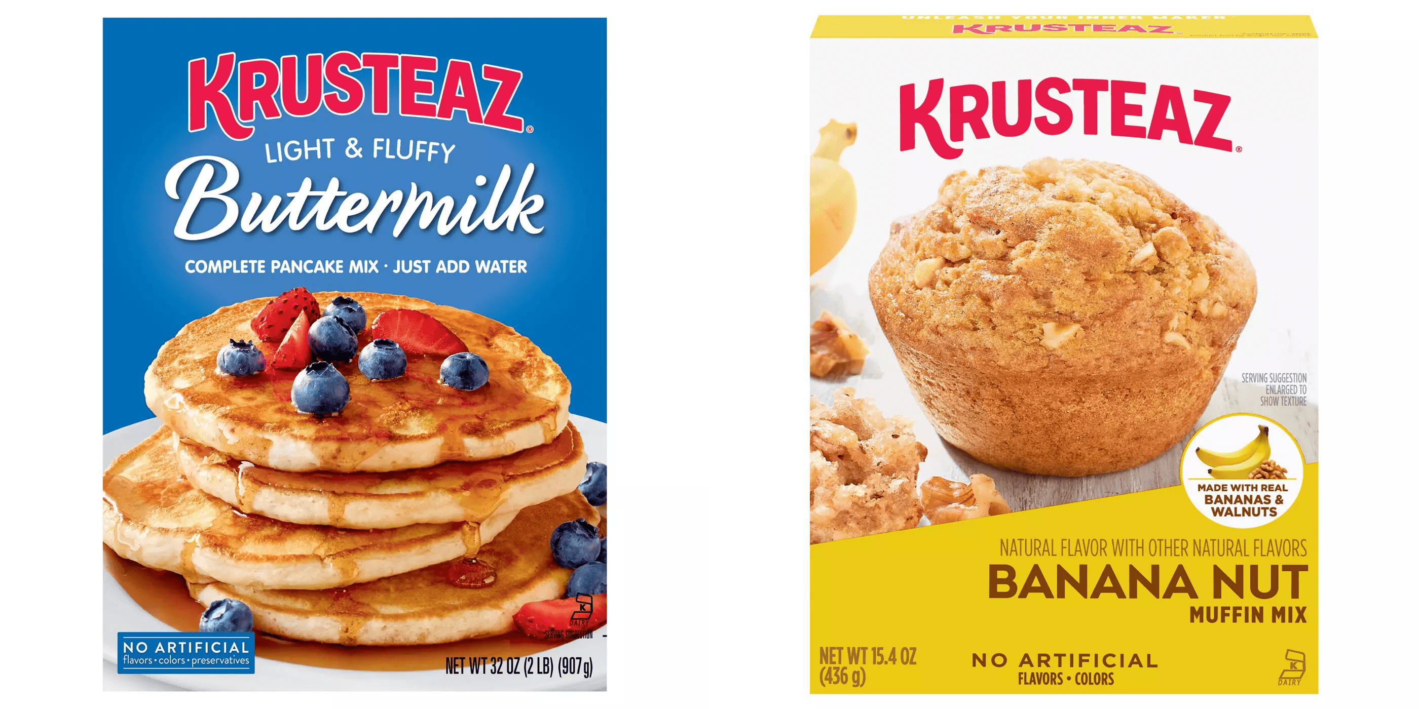 Krusteaz Buttermilk Pancake Mix-32oz&Krusteaz Banana Nut Muffin Mix, 15 ...