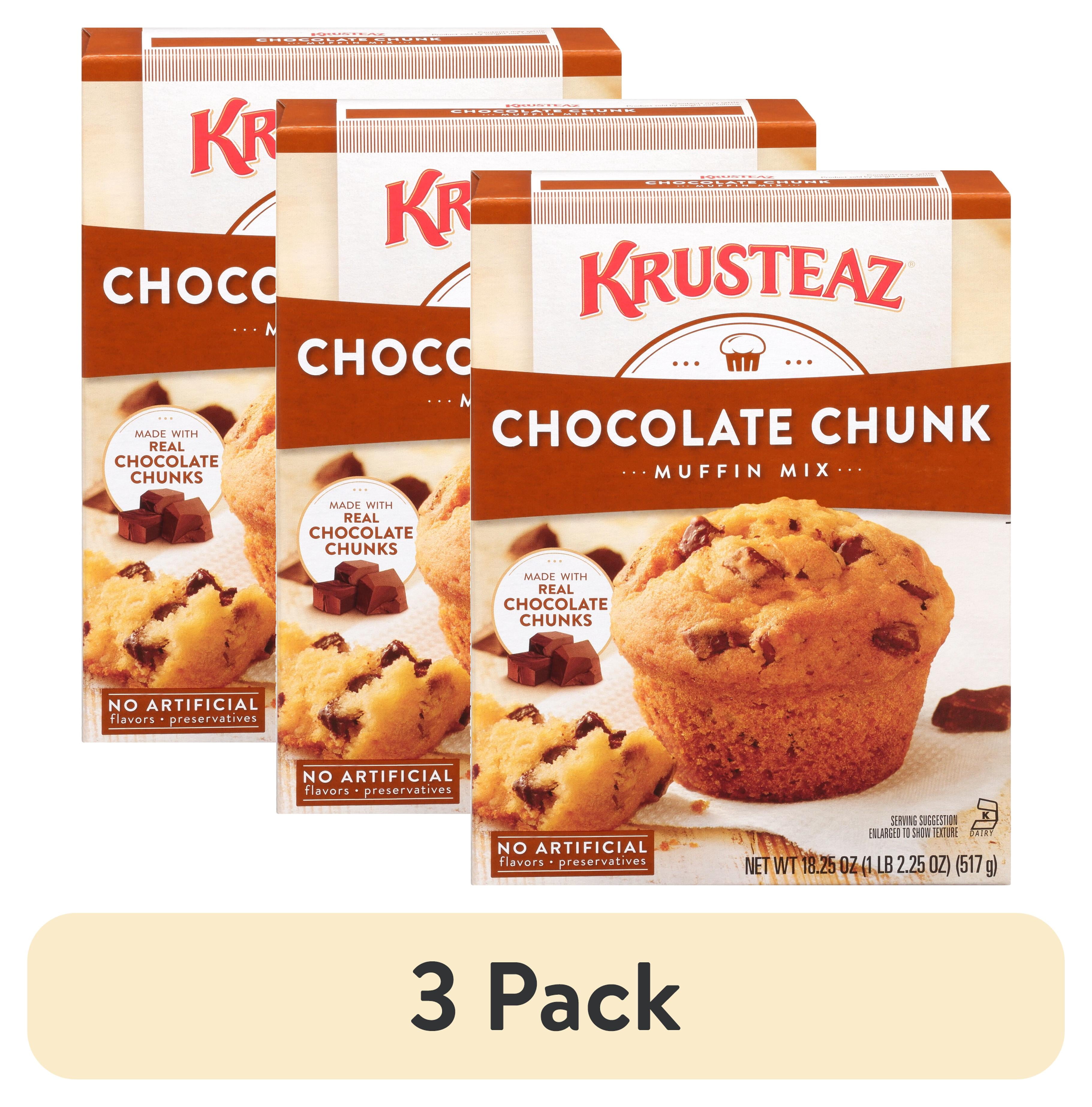 (3 pack) Krusteaz® Chocolate Chunk Muffin Mix 18.25 oz. Box - Walmart.com