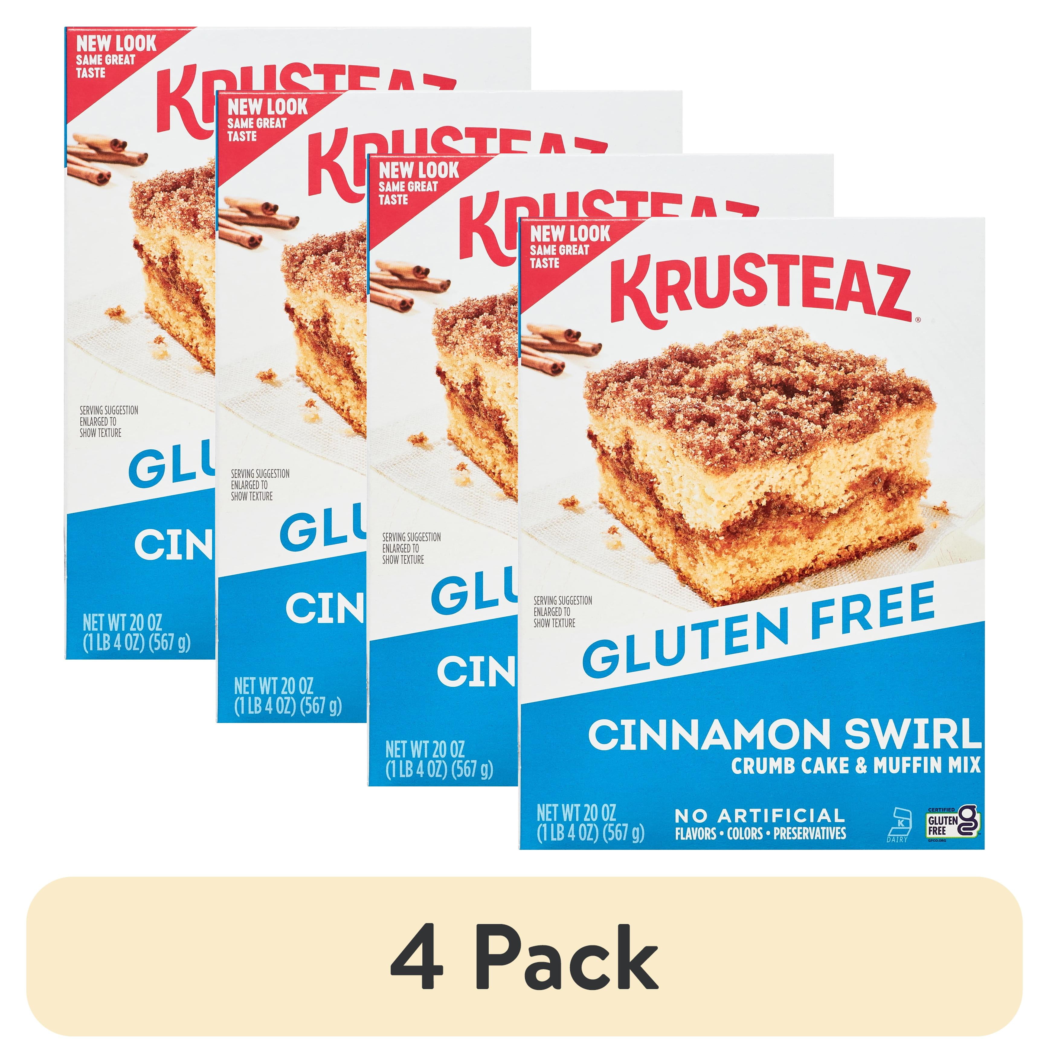 (4 pack) Krusteaz Gluten Free Cinnamon Swirl Crumb Cake & Muffin Mix ...