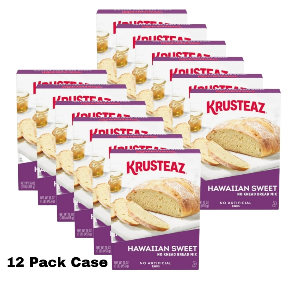 Krusteaz Hawaiian Sweet No Knead Bread Mix 16 oz Box Pack of 12 (Case ...